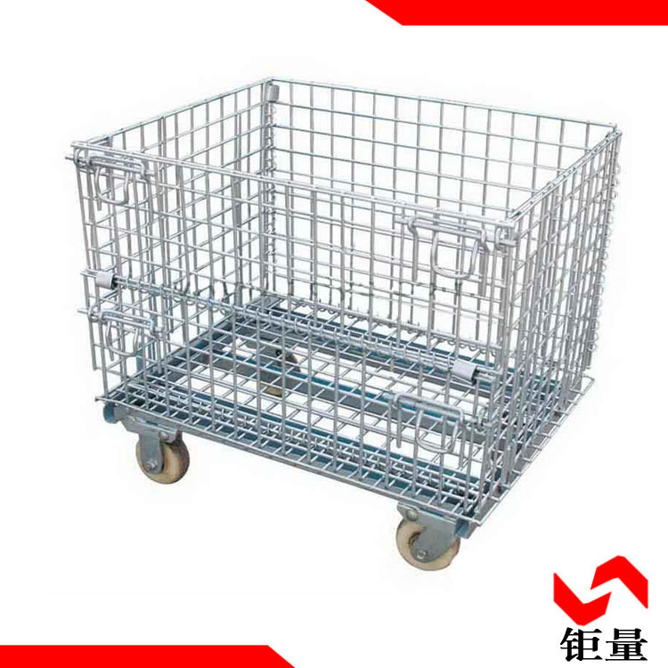 折叠式仓储笼 镀锌仓库 物流周转笼 货架铁笼 - 机械设备批发网