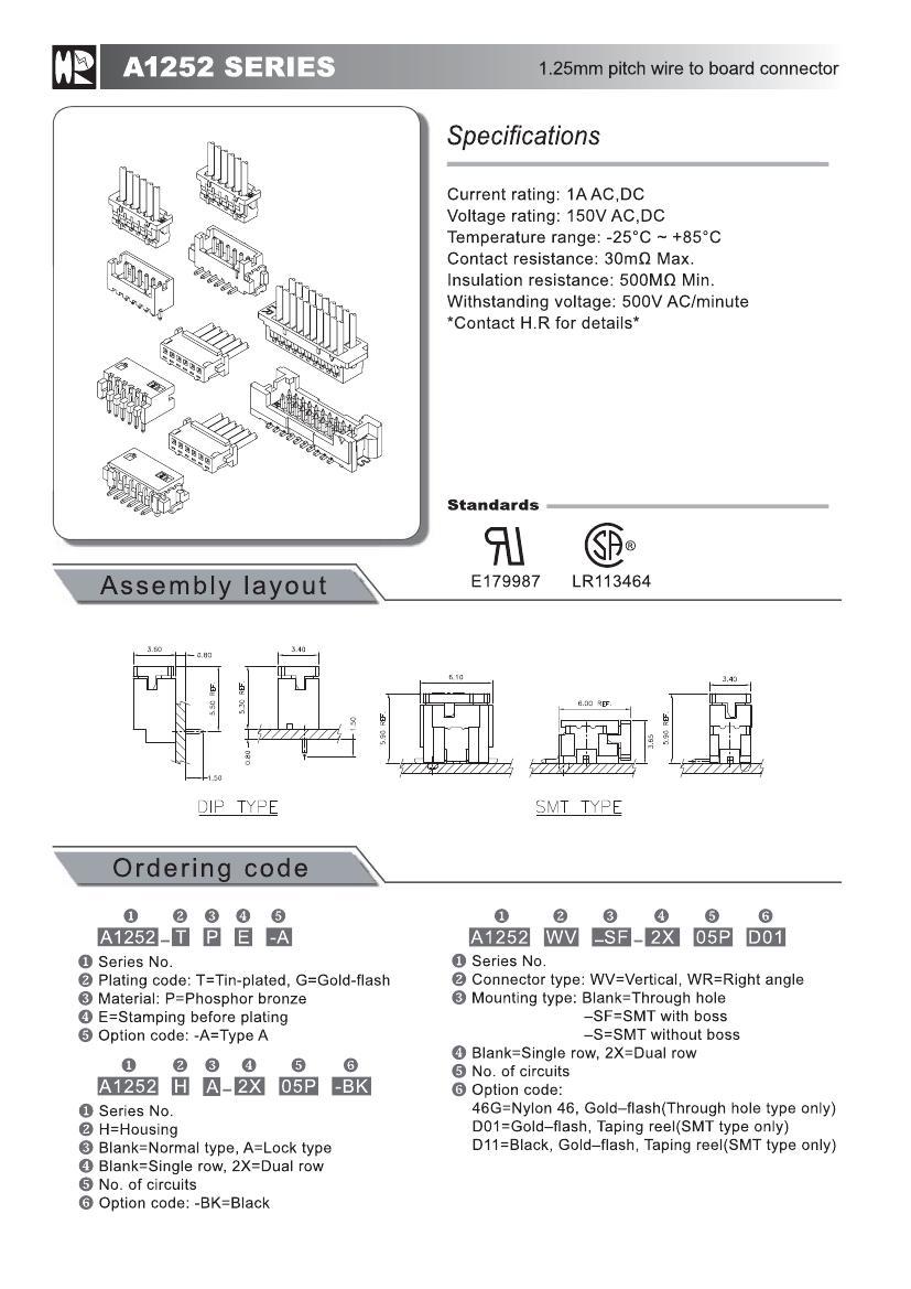 台湾灿达HR连接器 A1252H-06P 胶壳-阿里巴巴