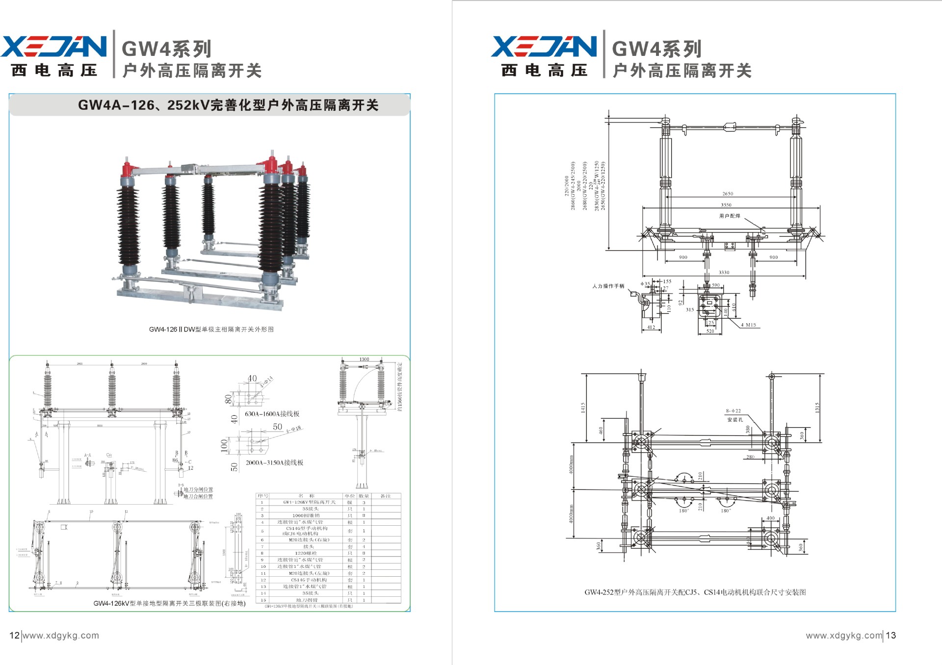 厂家直销 户外高压隔离开关 GW4-252/1250A-阿里巴巴