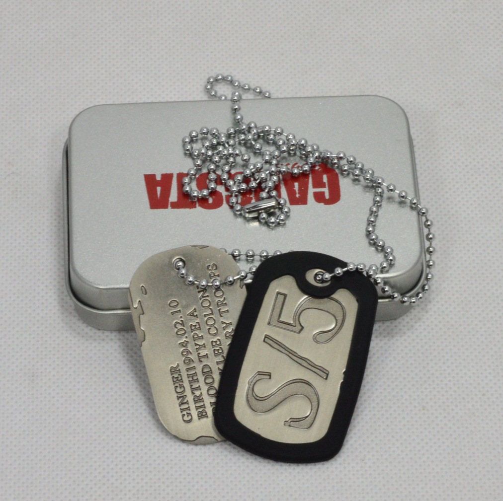 GANGSTA Ginger Military Card Cosplay Necklace with Chain & Box S/5 Dog ...