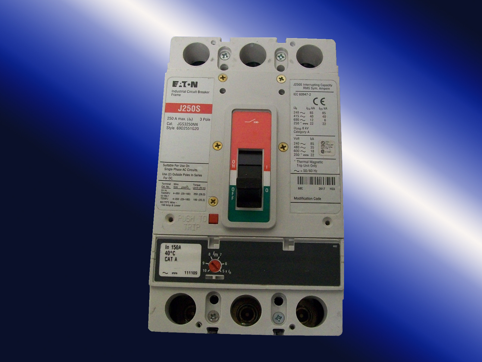 Eaton Cutler-Hammer塑壳断路器空气开关J250E 250A 600V 3 P-阿里巴巴