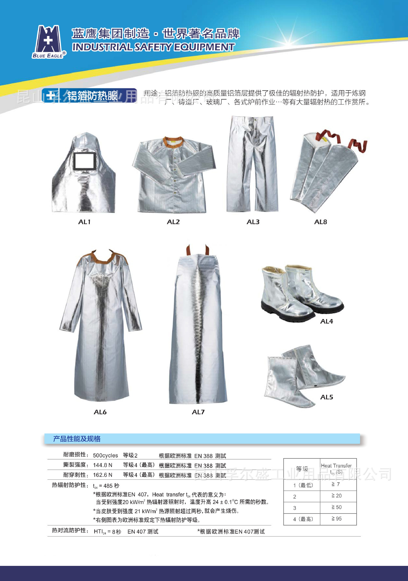 厂家直销蓝鹰AL2铝箔耐高温防热服 防辐射热炼钢厂铸造专用防护服-阿里巴巴