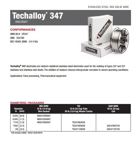 进口美国泰克罗伊Techalloy 347不锈钢焊丝ER347不锈钢实芯焊丝-阿里巴巴