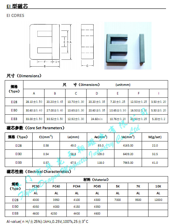 EI28磁芯 PC40功率型磁芯 铁氧体磁芯 江门磁芯-阿里巴巴