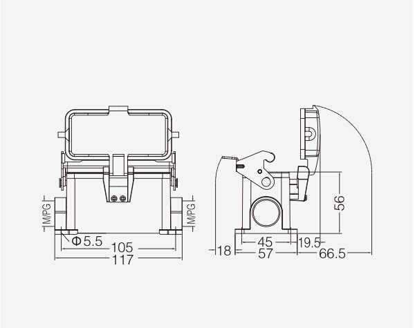 Harking 供应 重载连接器外壳 10B金属外壳 H10B-SF-1L-CV-M25-阿里巴巴
