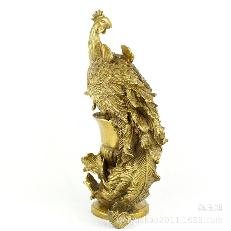 厂家批发纯铜凤凰摆件回头凤凰孔雀大汉凤凰家居客厅装饰工艺品-阿里巴巴