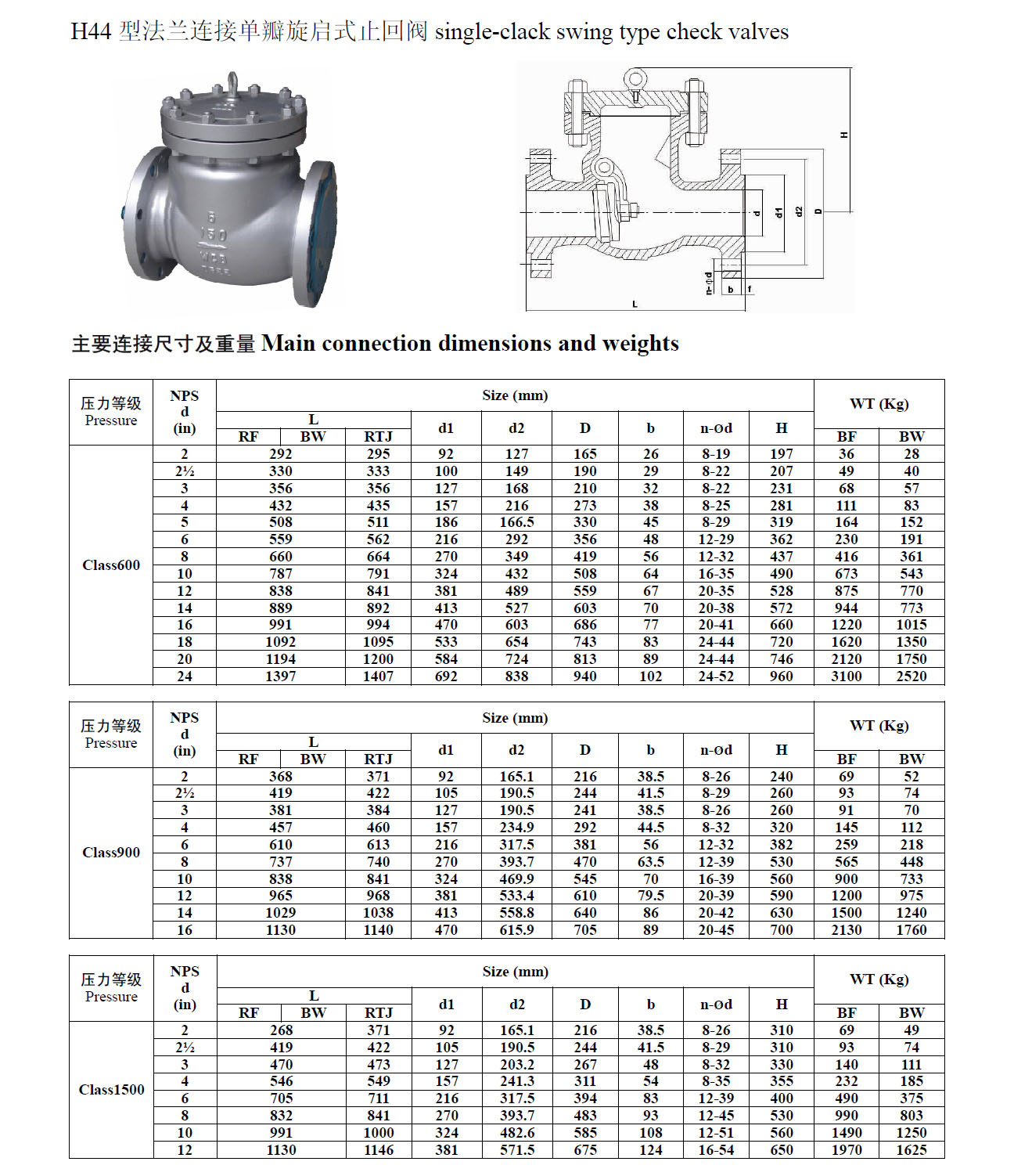 国标单向止回阀H44W-16P自动旋启式止回阀316不锈钢止回阀 按需造-阿里巴巴
