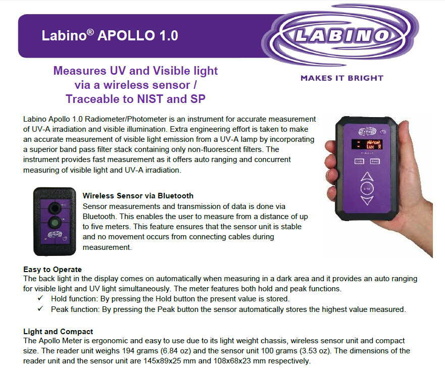 瑞典兰宝Labino Apollo 1.0 黑白光两用照度计-阿里巴巴