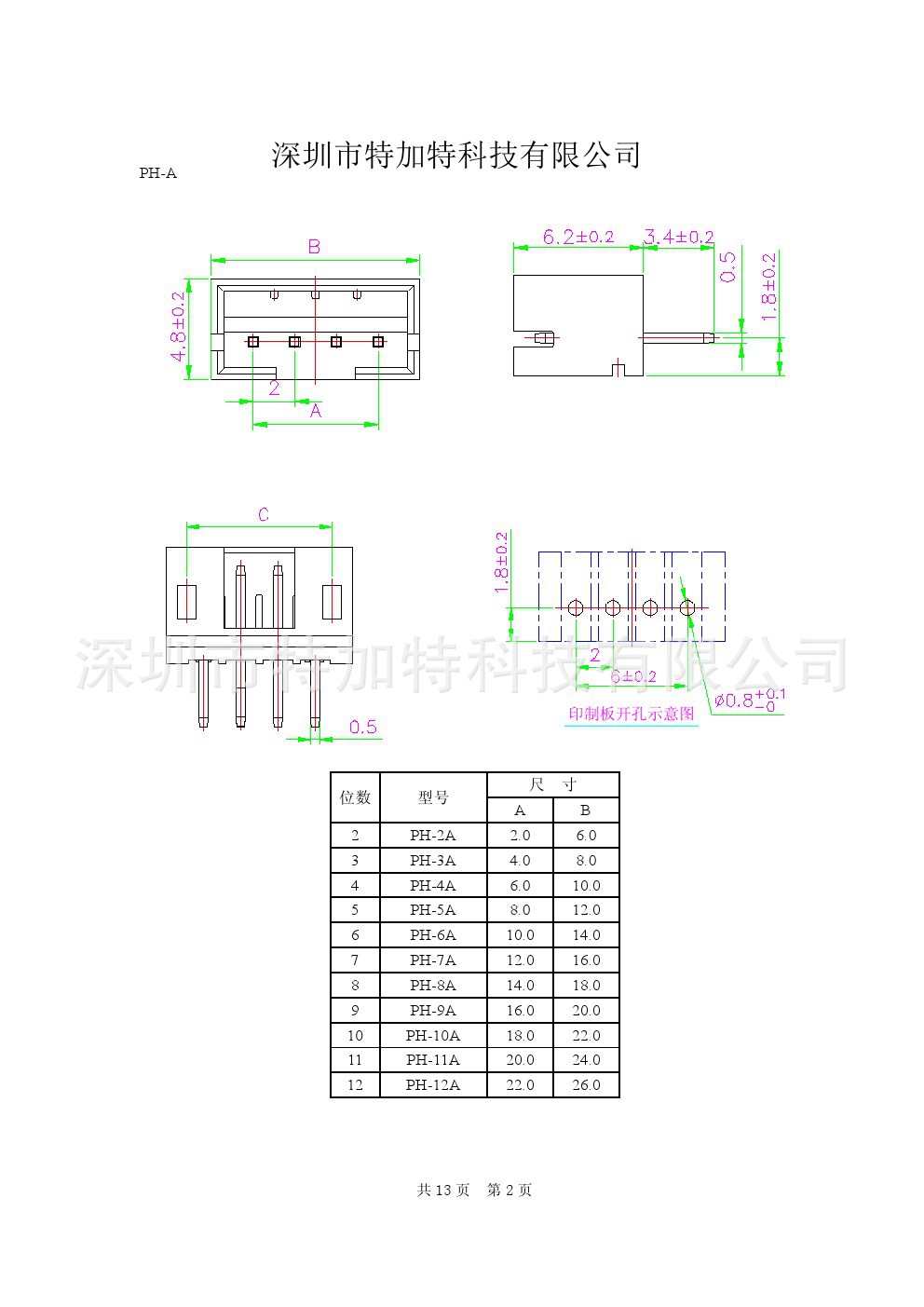 PH2.0-2P/3P/4/5/6/7/8/9/10/12P直针座+插头+簧片接线端子连接器-阿里巴巴