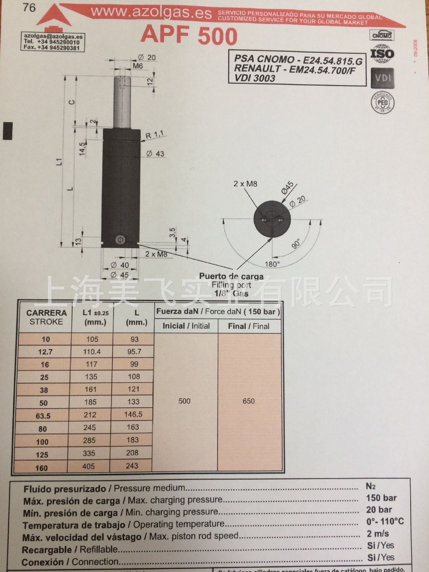 AZOL-GAS氮气弹簧-APF-AG系列-阿里巴巴