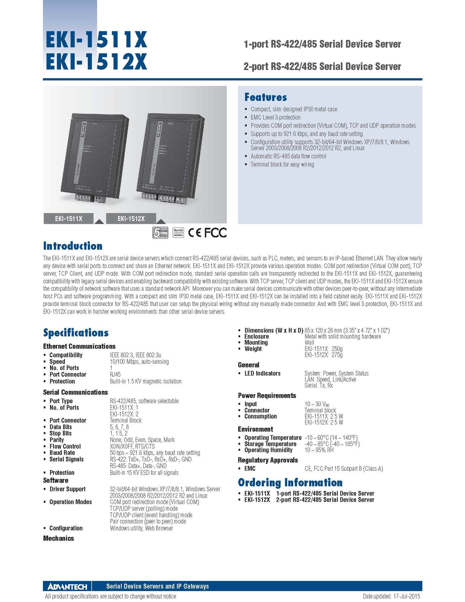 研华 EKI-1511X 串口服务器 迈森工业交换机[品牌 价格 图片 报价]-易卖工控网