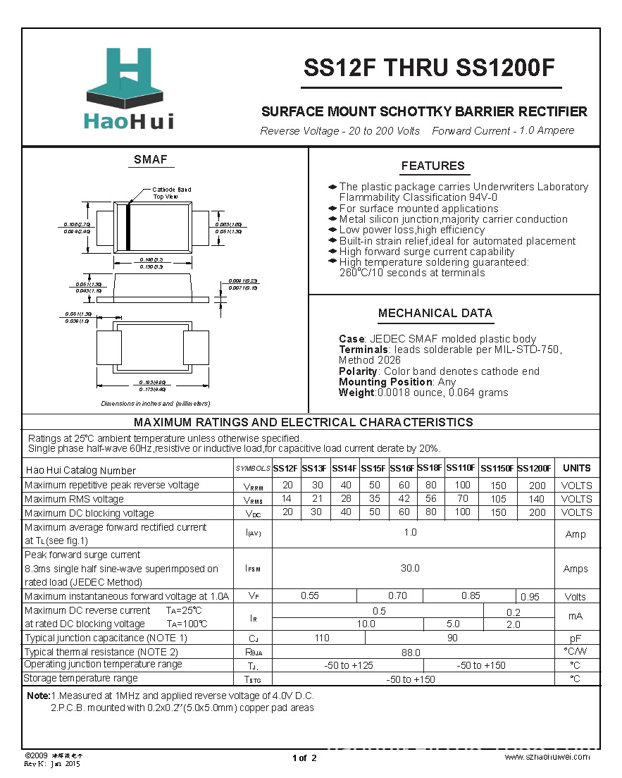 厂家供应SS14F SMAF超薄型迷你贴片肖特基二极管GPP芯片肖特基管-阿里巴巴