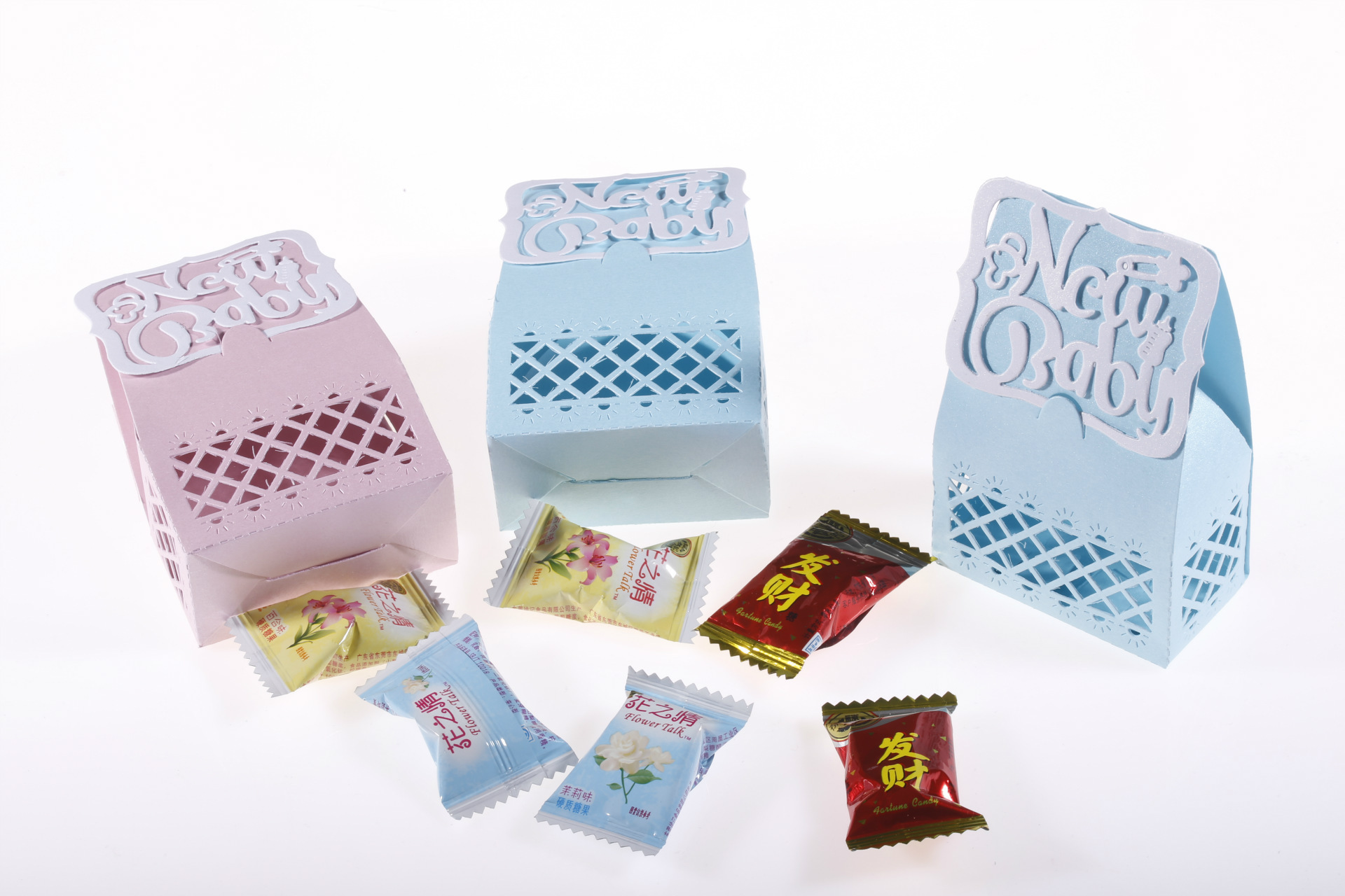 JS Favors Gifts Shop: Pink blue paper candy boxes for baby shower ...
