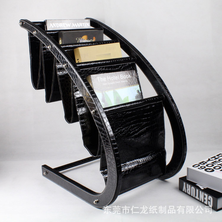 东莞 皮革书报架杂志架 落地报刊架 宜家收纳架取阅架欧式风格 - 办公批发网