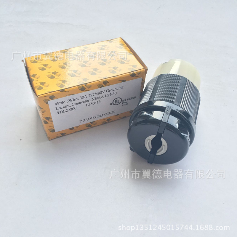 NEMA L22-30C 美国菲律宾防脱落五芯大功率插座 30A 277V/ 480V-阿里巴巴