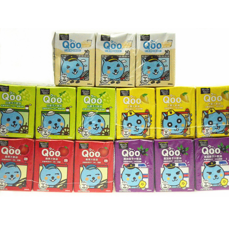 香港进口饮料 美粒果Qoo酷儿少甜果汁黑加仑苹果汁豆奶200ml*24-阿里巴巴