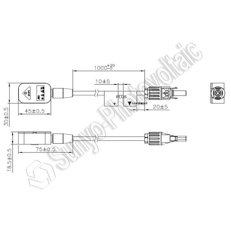 MC4太阳能光伏接线盒SY-JB1A带防水连接器接头TUV标准节能-阿里巴巴