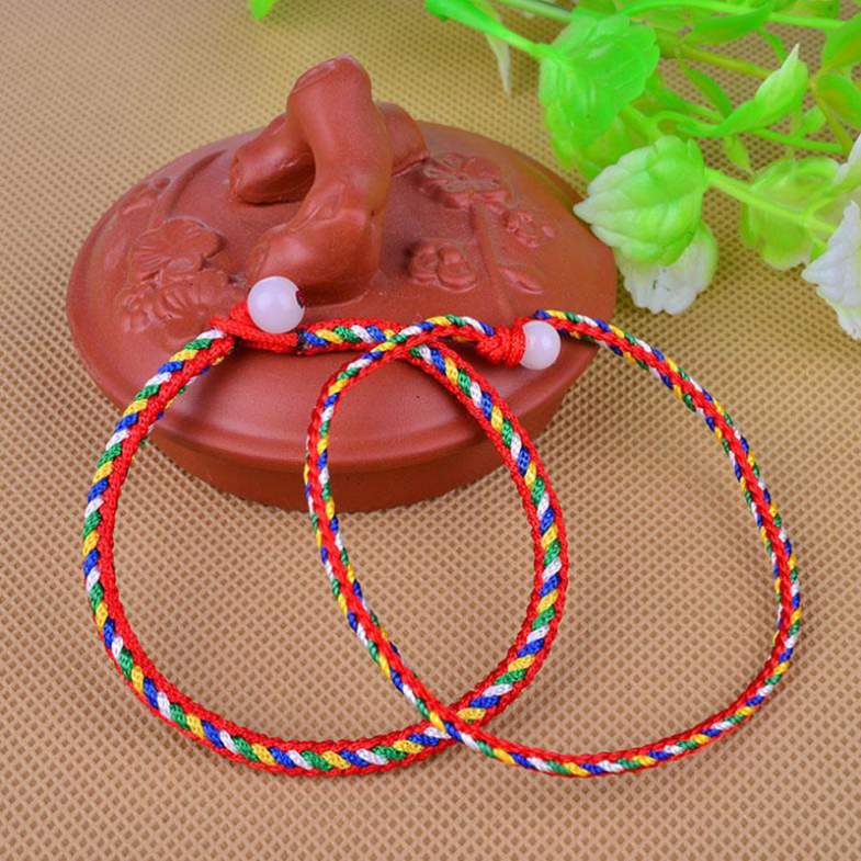 端午节五彩绳五色绳吉祥细彩色手绳 五彩线编织端午节五彩绳手链-阿里巴巴