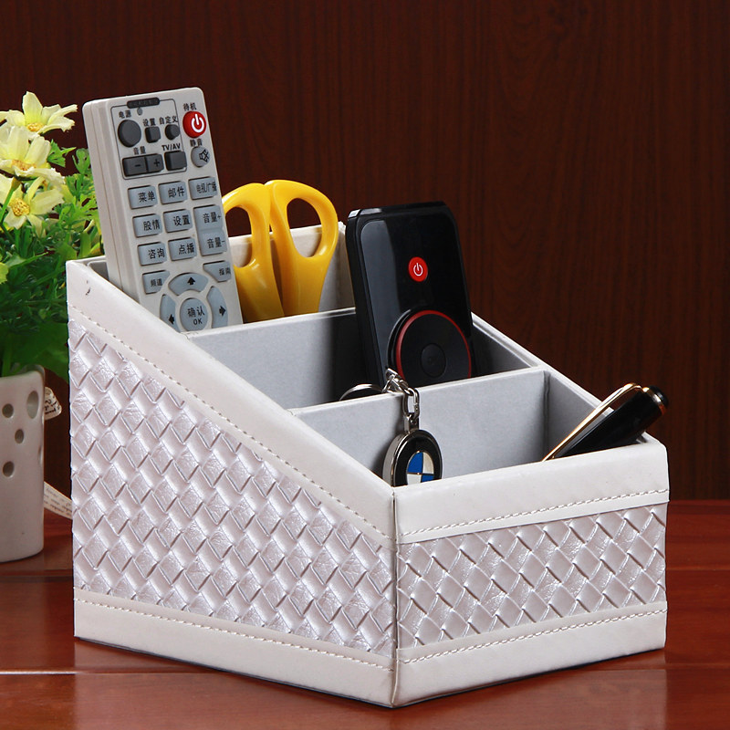 Creative Desktop Leather storage box Remote Control storage box Home ...