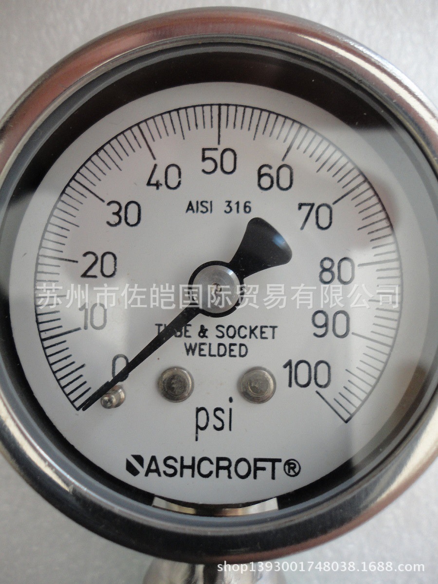 供应销售ASHCROFT雅斯科品牌通过3A和FM认证的1032型工业压力表-阿里巴巴