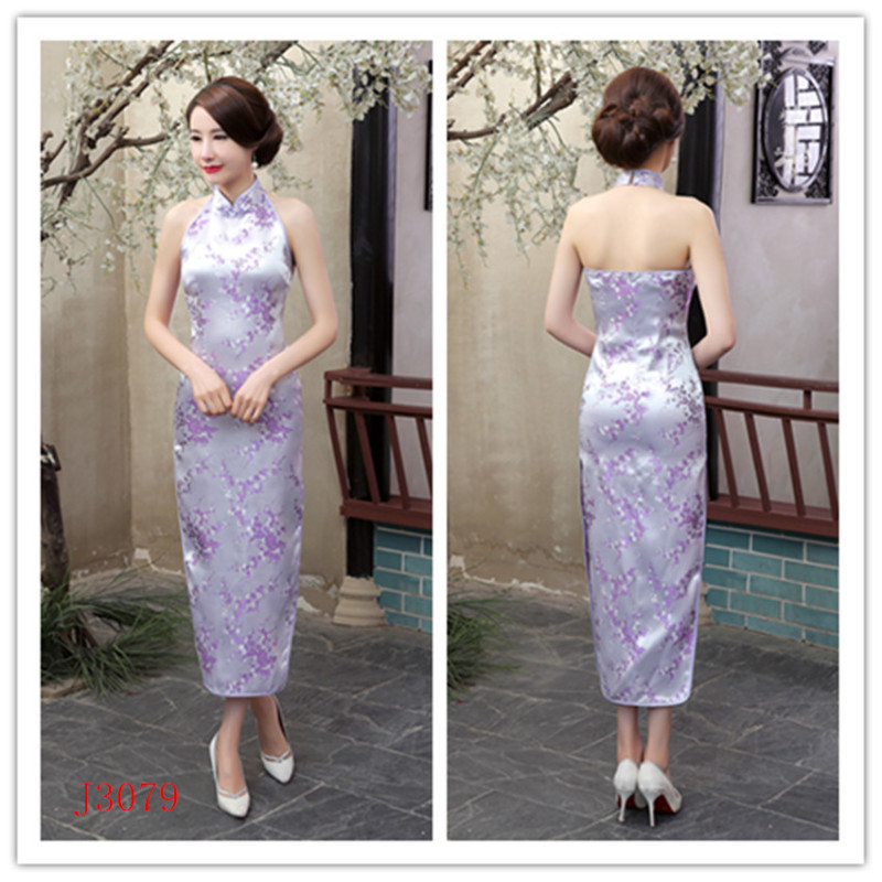 Chinese Dress Qipao for women Pink cheongsam long woven brocade ...