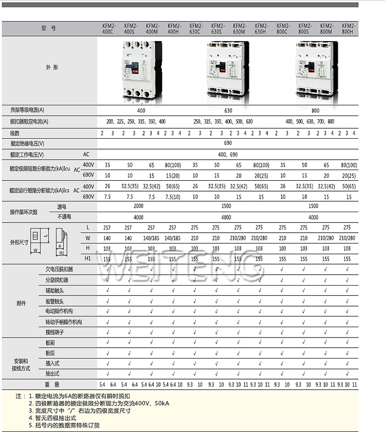 江苏大全凯帆电器KFM2-630S/3300空气开关630A塑壳断路器总开关-阿里巴巴