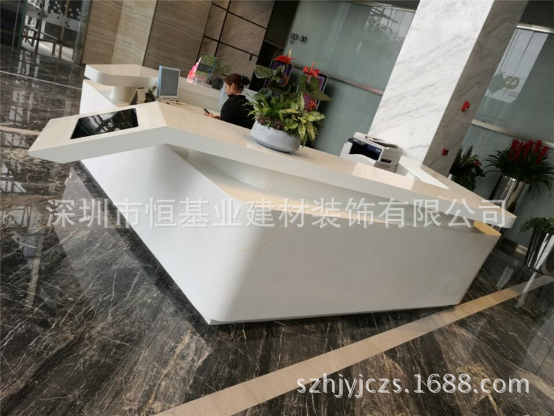 公司前台桌 新款时尚酒店前台接待台网吧收银台 厂家批发订做 - 办公批发网