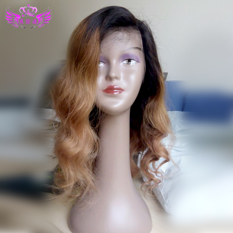 Gradients 1B / 4 / 30 human hair wig front, full lace body wave wig - ShopShipShake