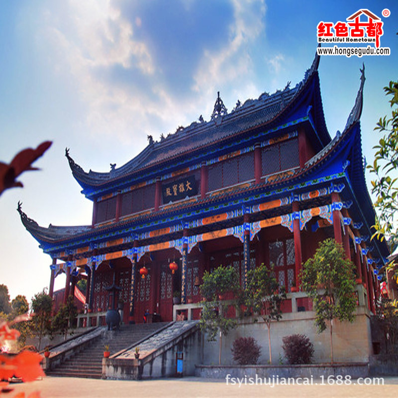 佛山陶瓷仿古建筑寺庙祠堂大雄宝殿凉亭牌坊黄色绿色金黄色琉璃瓦 阿里巴巴 2904