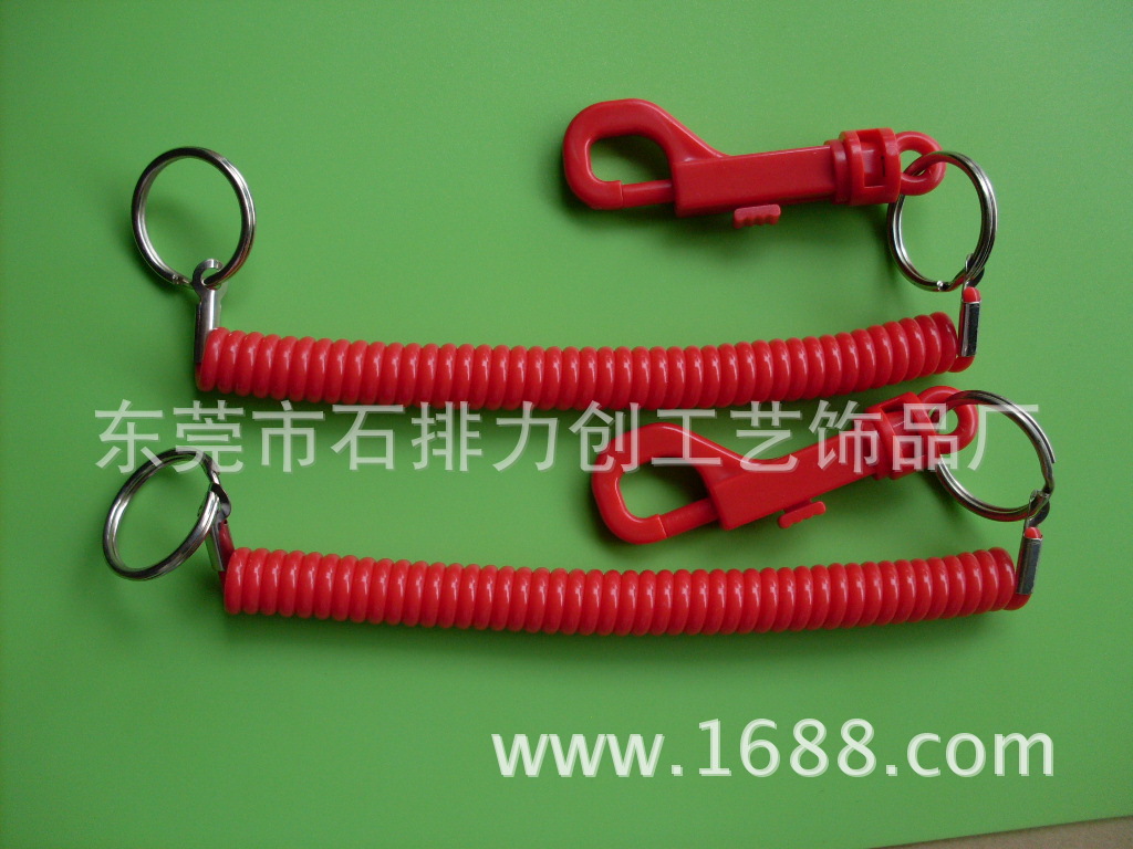 供应彩色塑料弹簧 绳实色塑料弹簧绳 PU弹力工具绳失手绳箱包挂绳-阿里巴巴