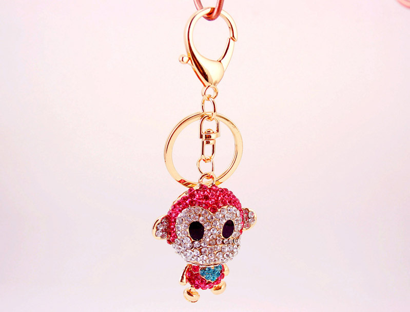 Wholesale creative cute diamond-studded little monkey keychain ...