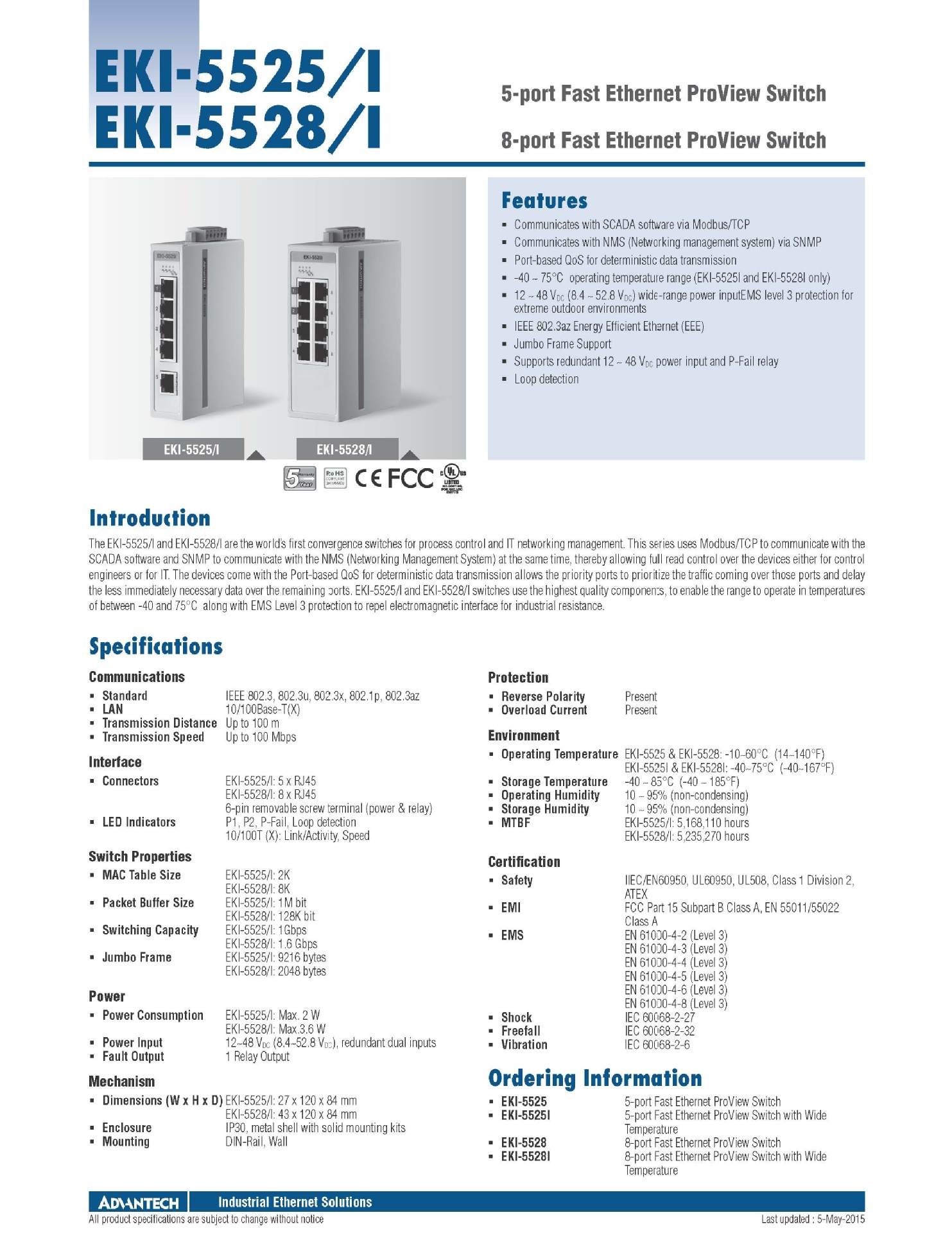 研华 EKI-5528 8端口百兆工业ProView交换机[品牌 价格 图片 报价]-易卖工控网