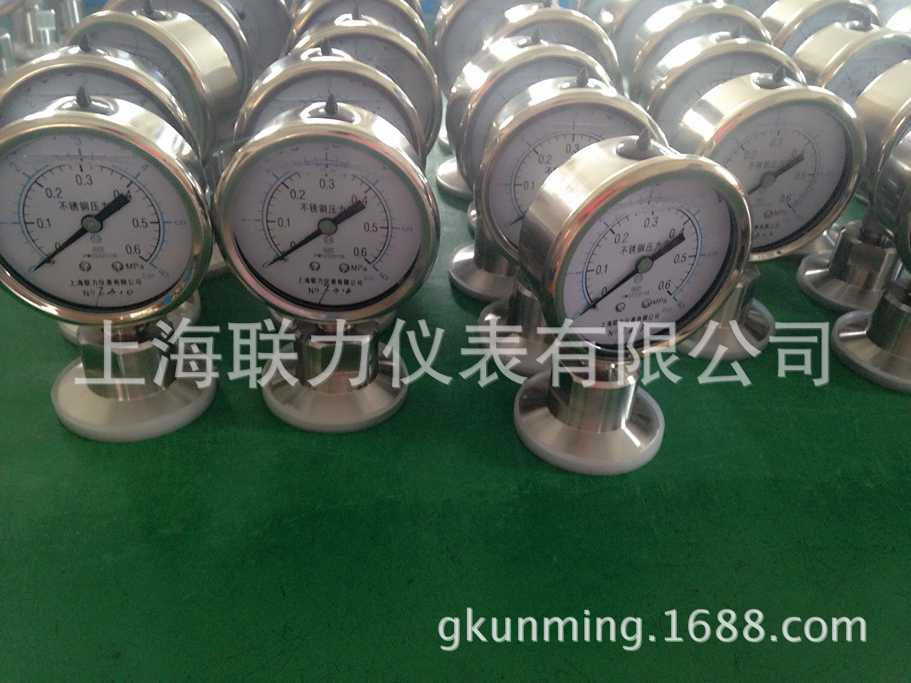 上海联力仪表YTPMF-60BF全不锈钢隔膜耐震卫生型压力表卡盘50.5mm-阿里巴巴