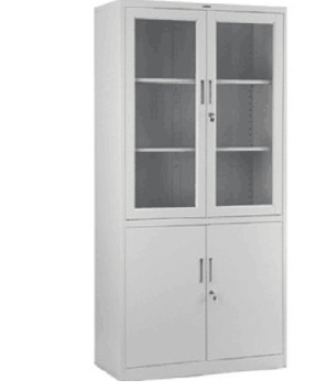 贵阳办公家具 办公柜 加厚铁皮柜 文件柜 资料柜 上玻下铁开门柜 - 办公批发网