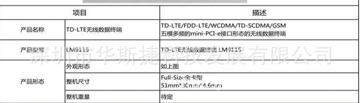 全网通 龙尚模块 TD/FDD-LTE 4G模块 PCI-E接口 LM9115 U8300C-阿里巴巴
