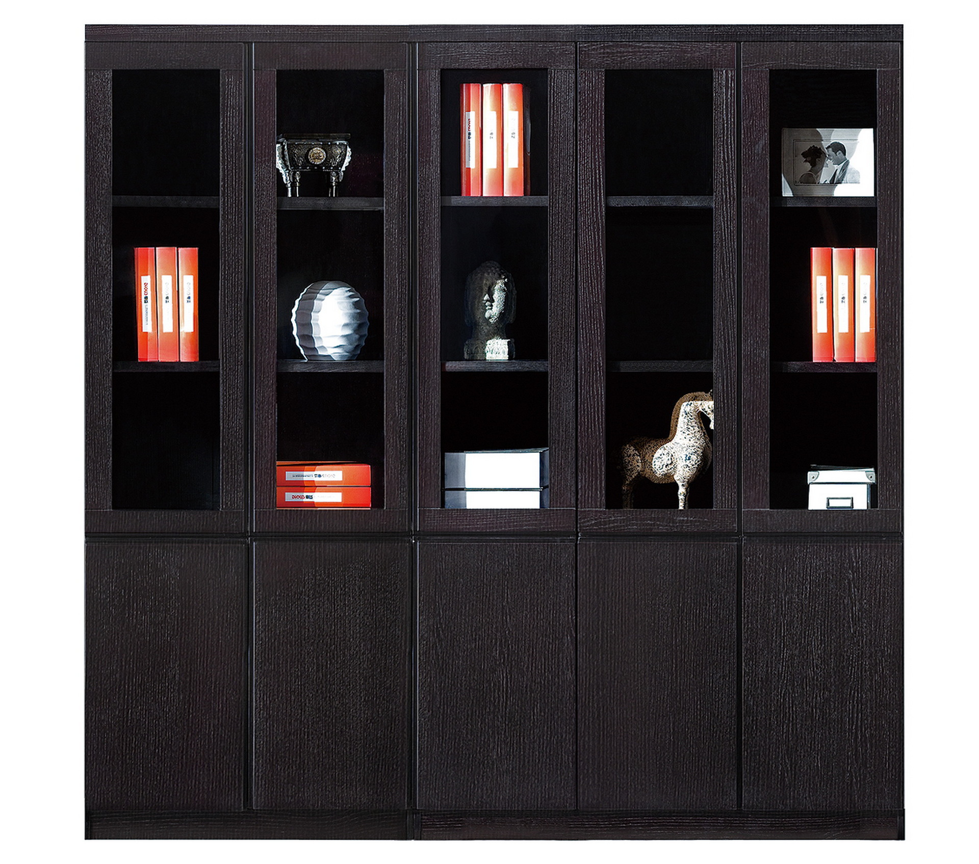 柜子厂家直销优质老板办公室书柜实木皮多层组合档案文件柜办公柜 - 办公批发网