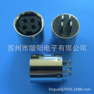 POWER DIN 4P母座焊线式/中DIN4母/鱼叉端子/镀镍-阿里巴巴