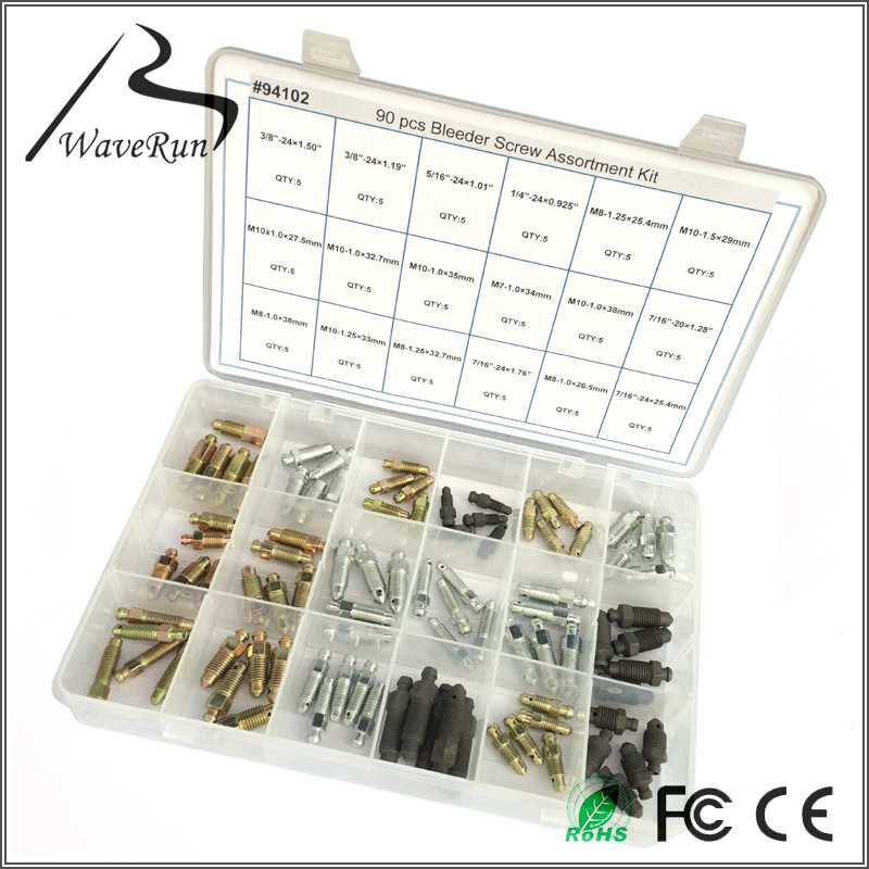 90 pcs Bleeder Screw Assortment Kit 放气螺丝套盒 -阿里巴巴