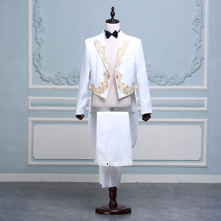 men's jazz dance suit blazers Men gold inlaid Tuxedo Suit suit set ...
