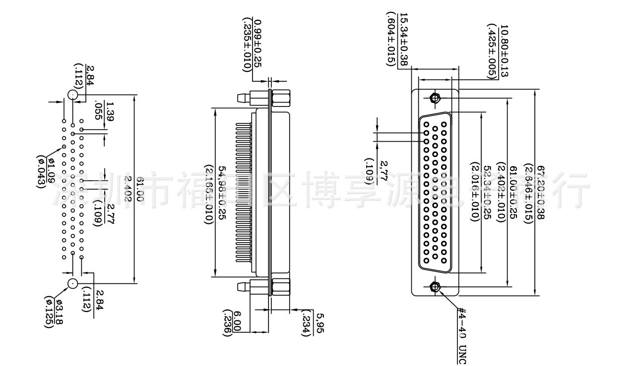 DB50母头车针铆鱼叉DP50PIN三排针式50针插板式VGA母座车针镀金-阿里巴巴