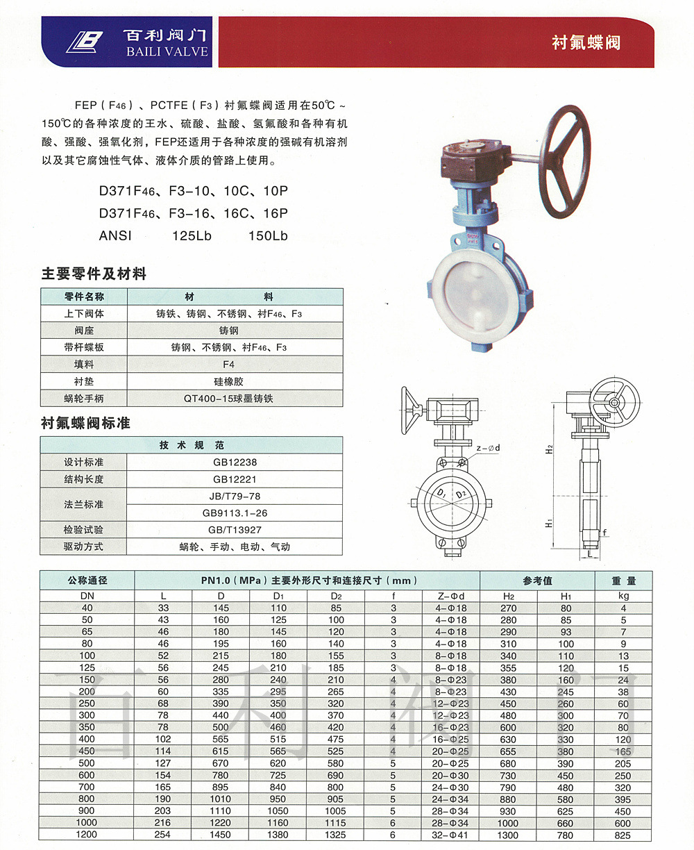 【厂家直销】法兰式衬氟蝶阀D341F46-10C DN200全系列高品质偏心-阿里巴巴