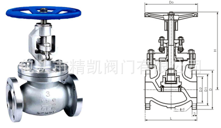 化工配套阀门 J41W-16P/16R/16RL 不锈钢法兰截止阀-阿里巴巴