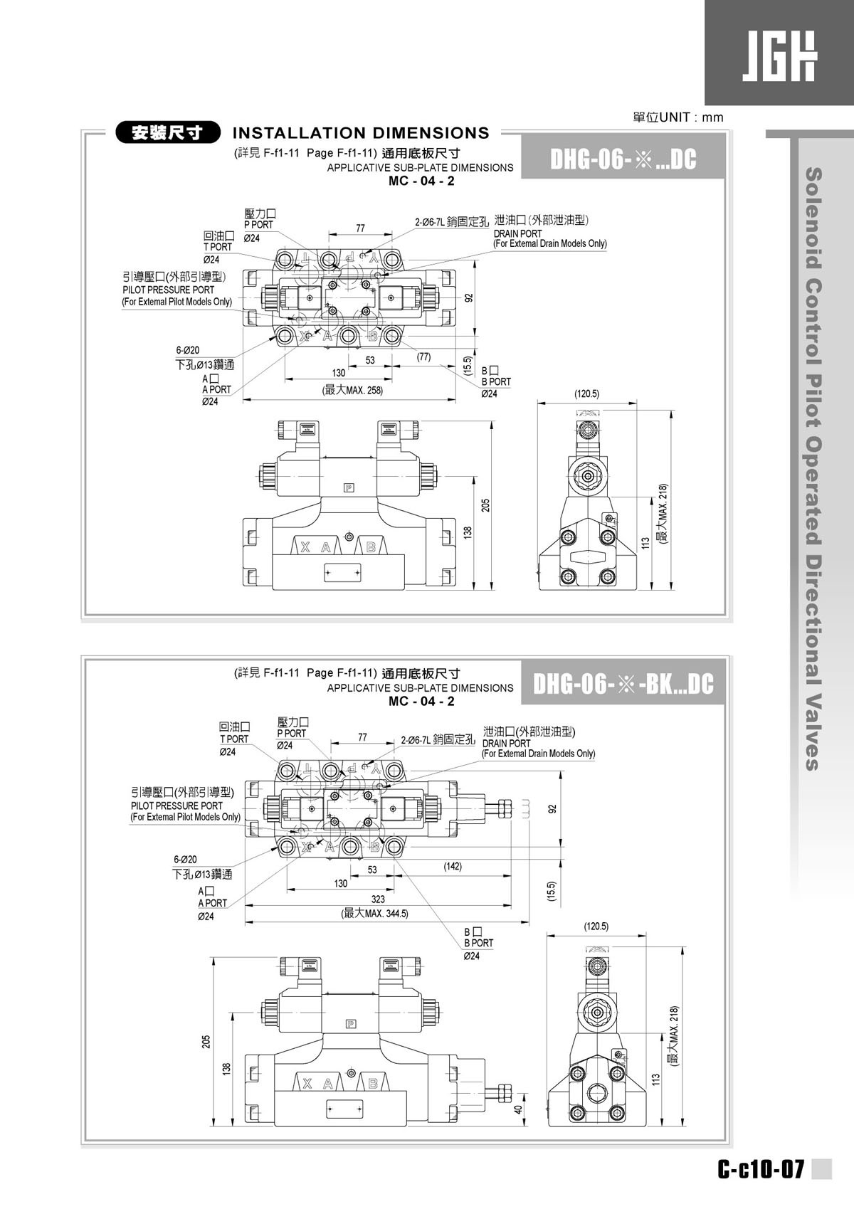 JGH,台湾久冈，电磁液控方向阀,DHG-10-3C2-T-50-W220-10-A-K-阿里巴巴