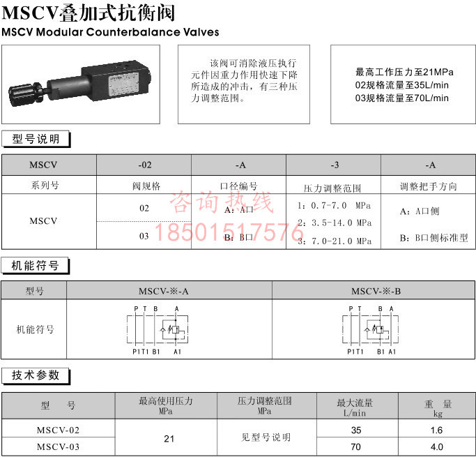 供应MSCV-02-B-1-B A-中国台湾海特克HYTEK叠加阀抗衡阀 平衡阀,MSCV-02-B-1-B A-中国台湾海特克HYTEK叠加 ...