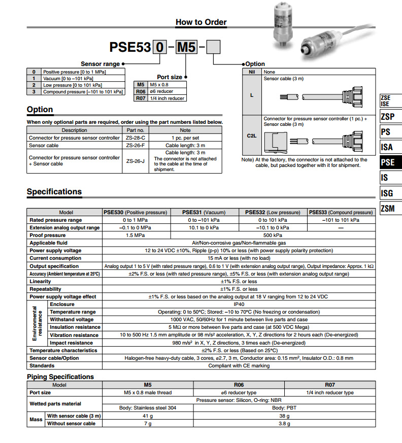 供应SMC小型空气压力传感器PSE530-M5-CL全新原装 议价-阿里巴巴