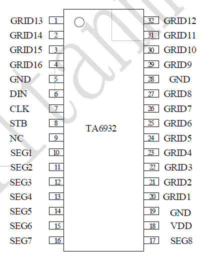 TA6932 LED驱动控制专用电路集成有MCU数字接口原装一级代理商-阿里巴巴
