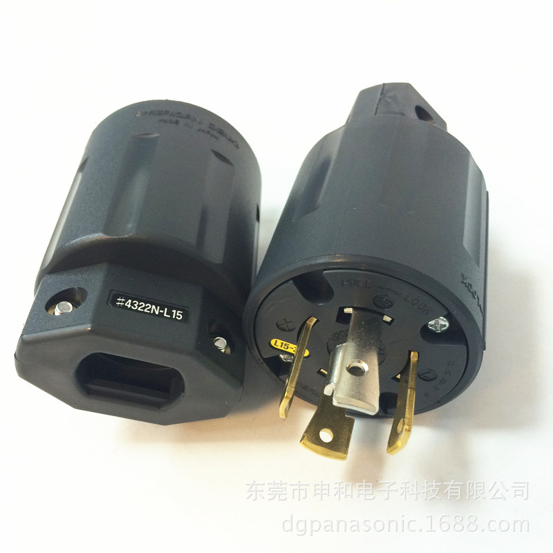 AMERICAN DENKI美国电机工业插头4322N-L15/4320-L15公母插座30A-阿里巴巴