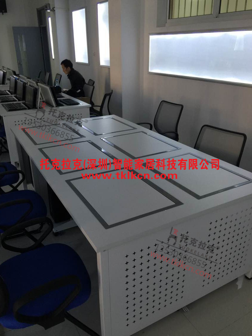 TKLK-10六人位培训电脑桌 电教室电脑桌 机房电脑桌深圳托克拉克 - 办公批发网