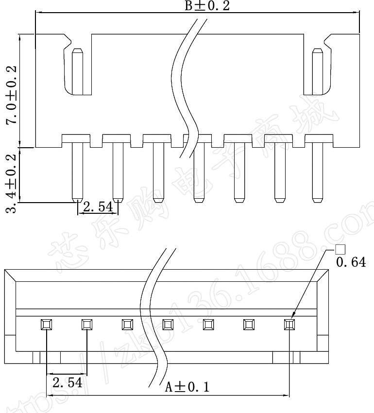 XH-2P XH2.54-2P 2A 2.54MM 直针座 插座 连接器 接插件端子-阿里巴巴