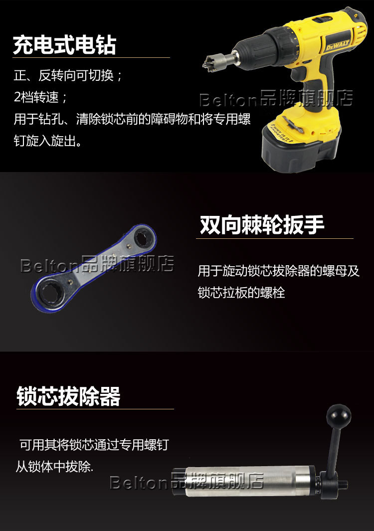 Belton德国便携式毁锁器JLHH-6000防盗门破拆工具组安全破坏锁芯-阿里巴巴
